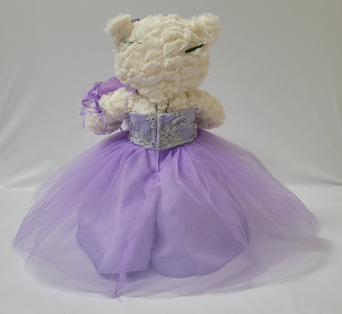 12" White Bear With Embroidery "Mi Presentacion" - B09631P-5 Lavender ...