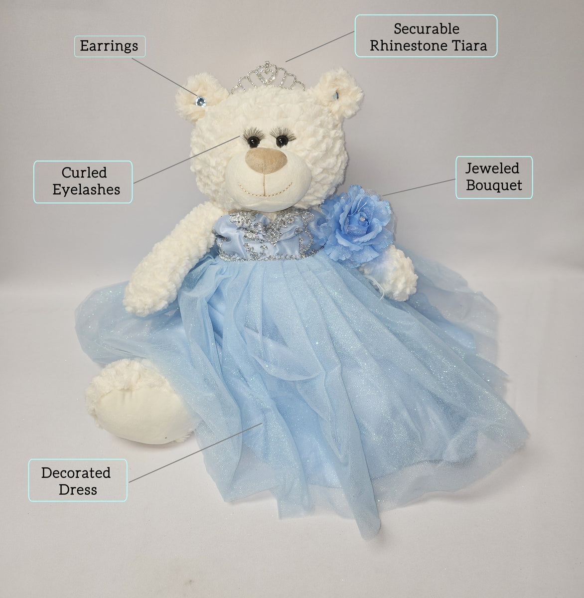 20" White Bear - B16631N-14G Red With Gold Trim – Kinnex Dolls
