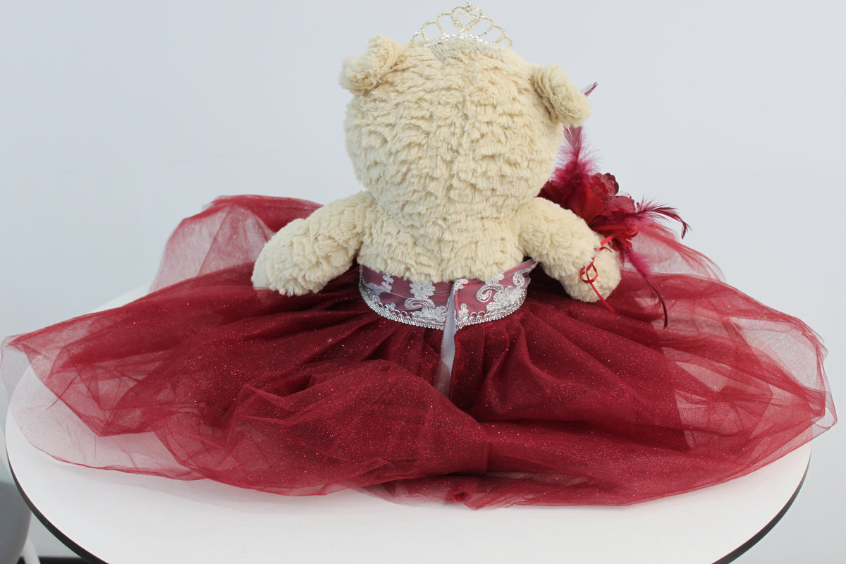 20" Quince Bear - B16632-7 Burgundy – Kinnex Dolls